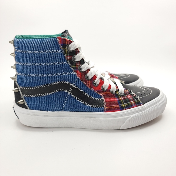 Vans | Shoes | Vans Off The Wall Sk8 Hi Tartan Daze Punk Spike Skate ...